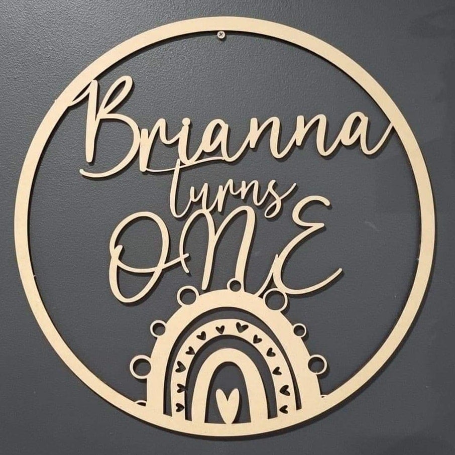 Personalised Event Signs - Boho Rainbow | The Laser Shark Shop