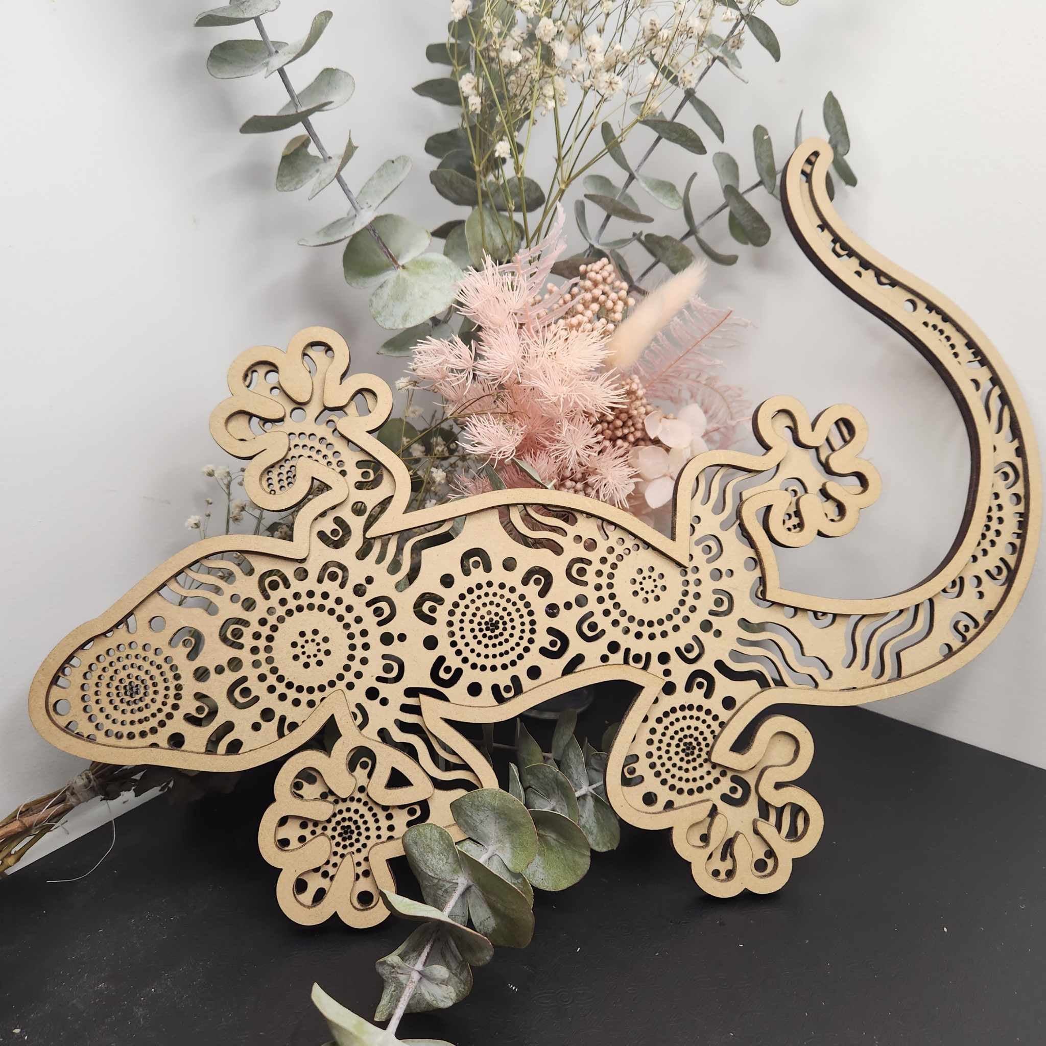 Lizard - Indigenous Rattan Style Wall Art - Totem Wall Art | The Laser ...