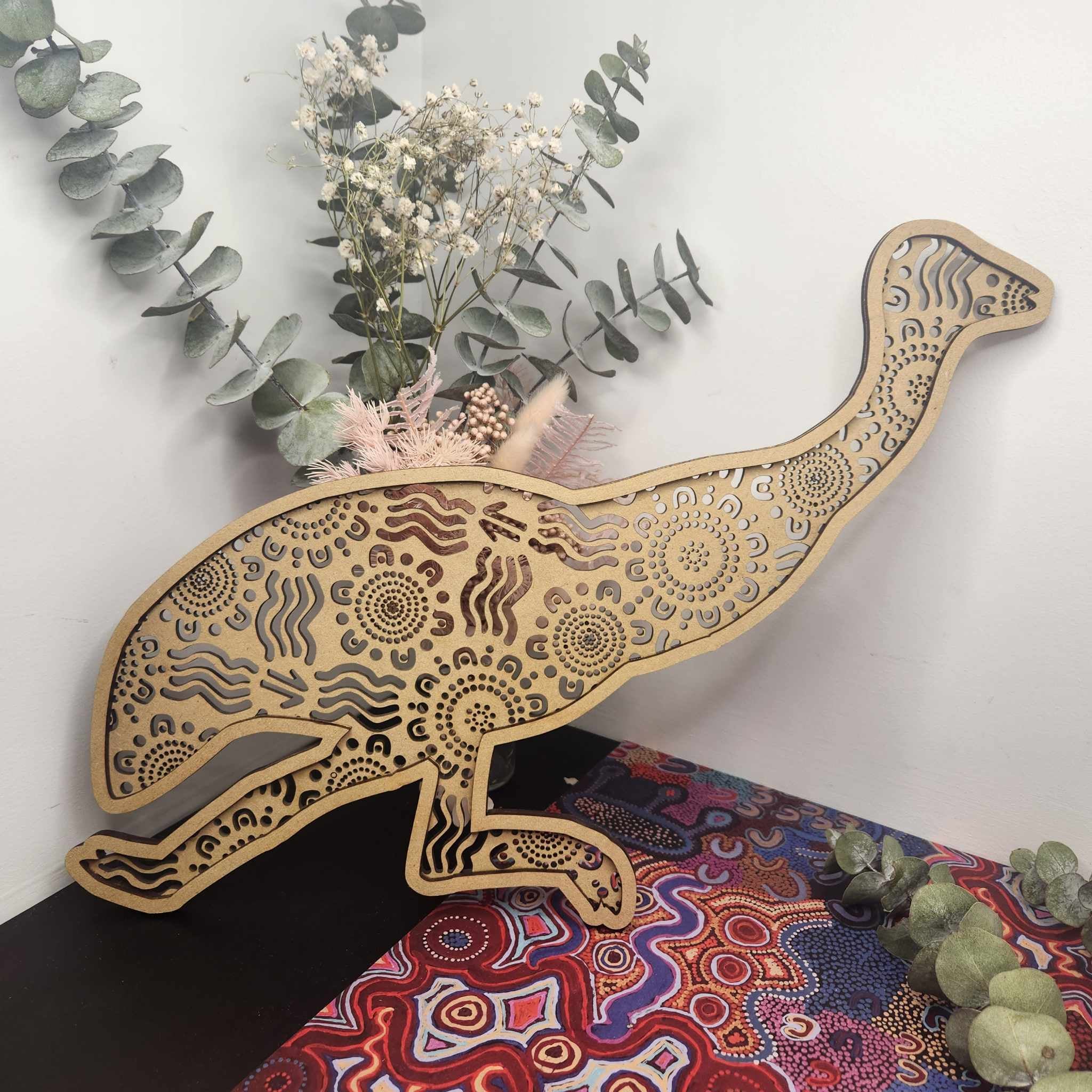 Emu - Indigenous Rattan Style Wall Art - Totem Wall Art | The Laser ...