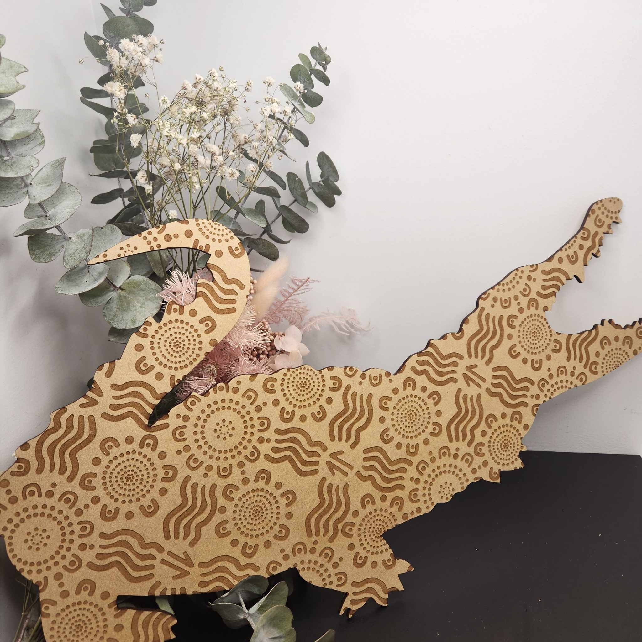 Crocodile - Engraved Indigenous Wall Art - Totem Wall Art | The Laser ...
